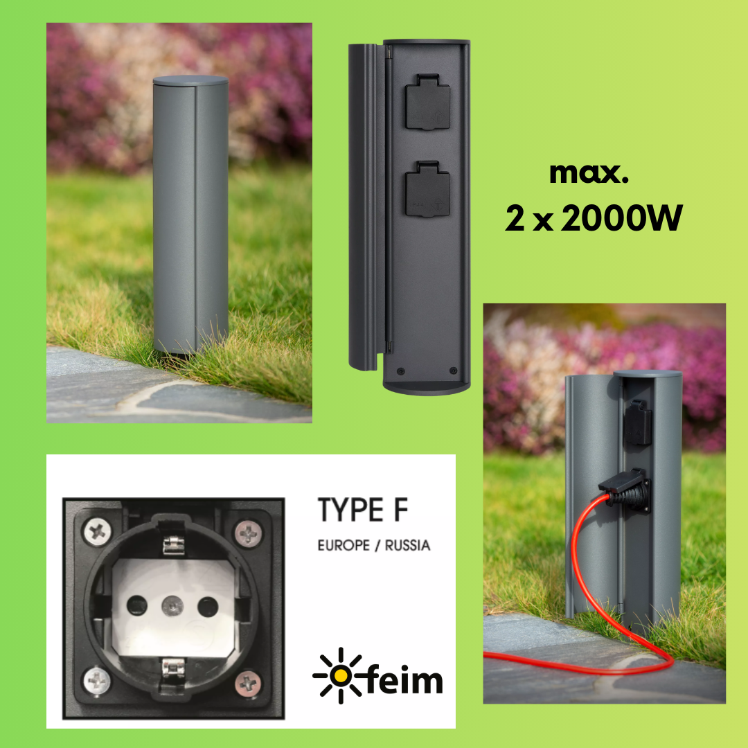 LUCIDE 27849/12/29 POWERPOINT exteriérový zásuvkový stĺpik Type F - EUR ...